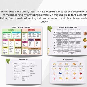 Kidney Food Chart, Kidney Disease Diet Meal Plan & Shopping List, Stage ...