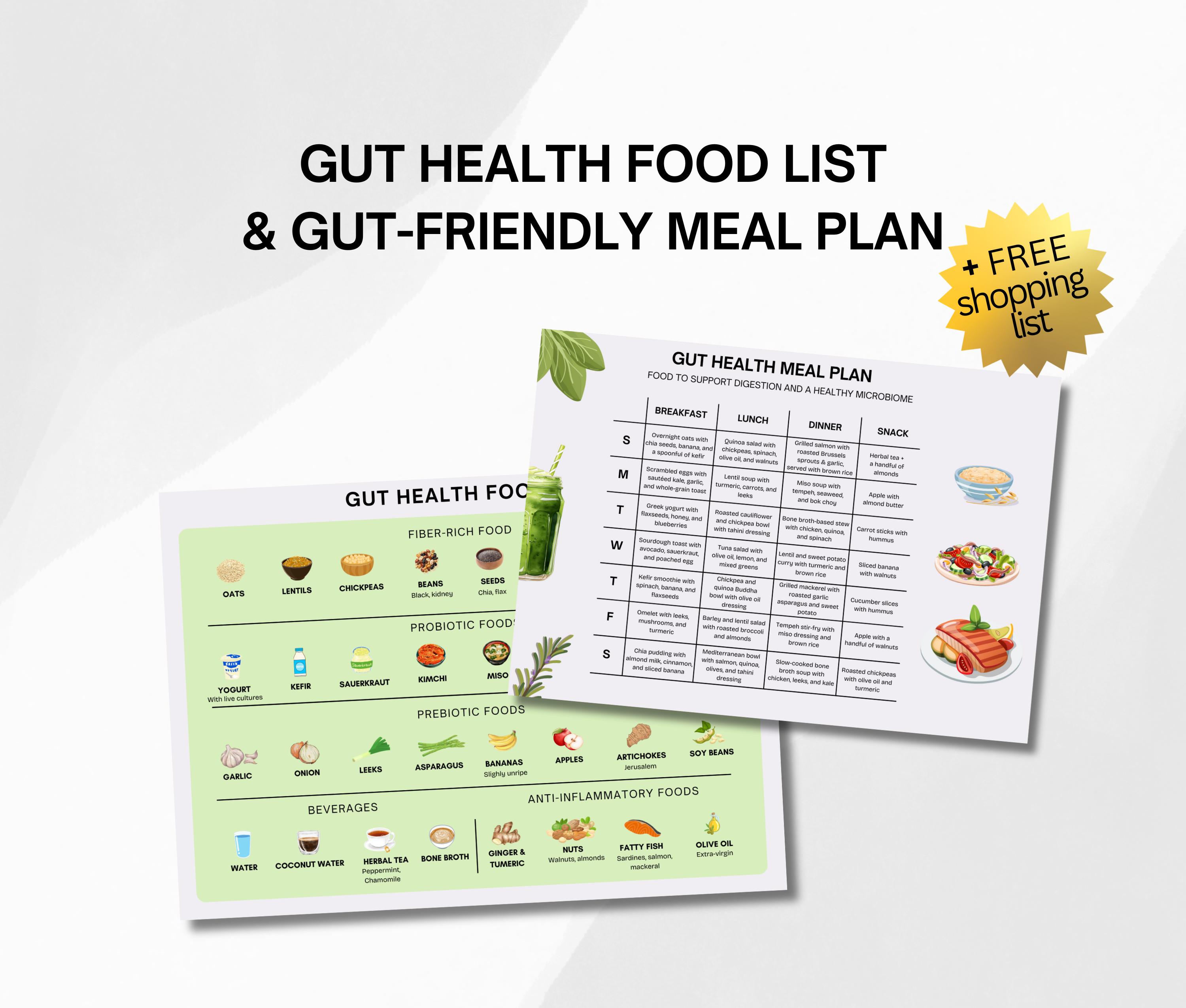 Gut Health Food List and Gut Friendly Meal Plan for the Week, Anti ...