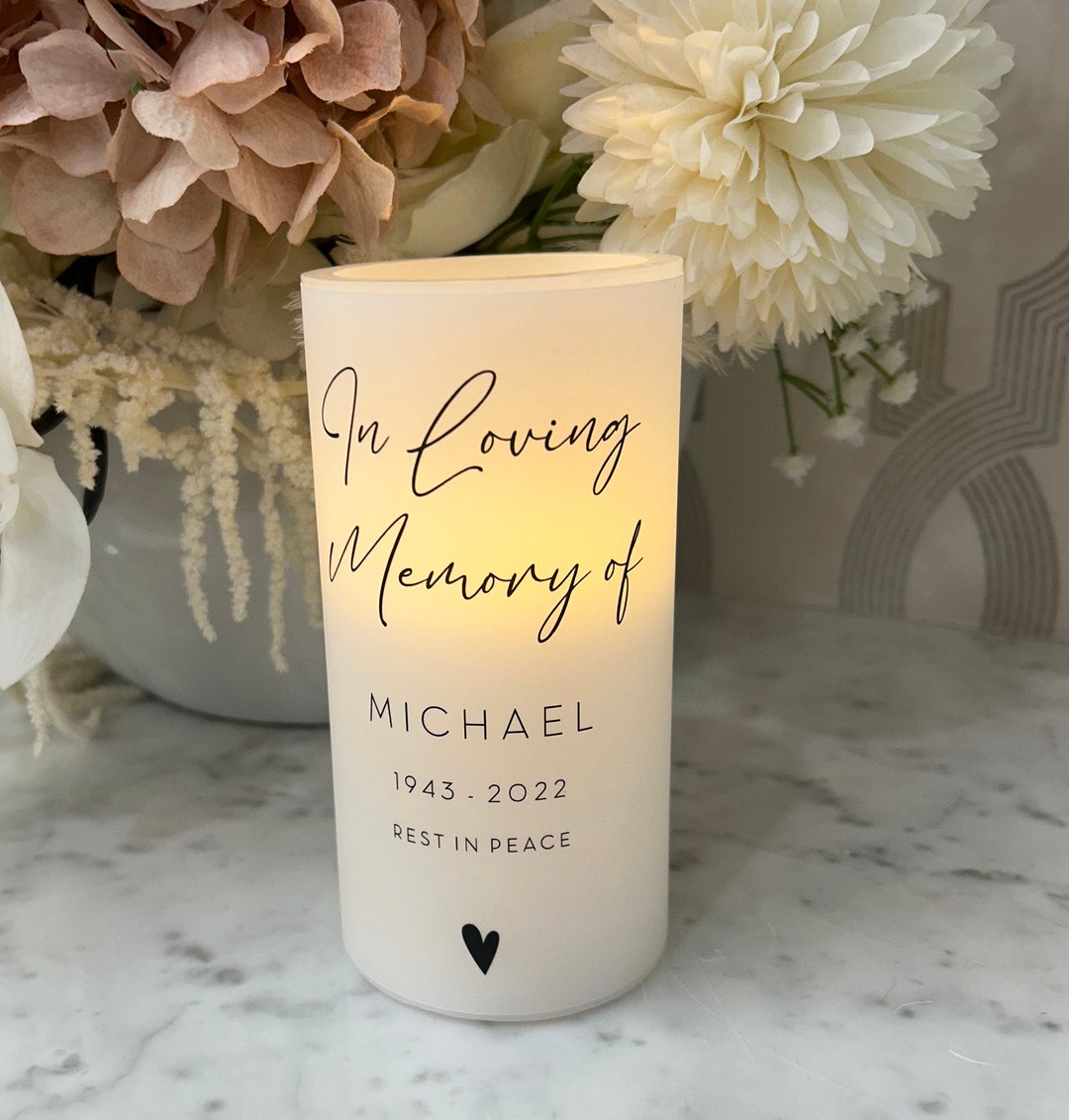 Memorial LED Candle - Personalised - in Loving Memory Candle LED - LED ...