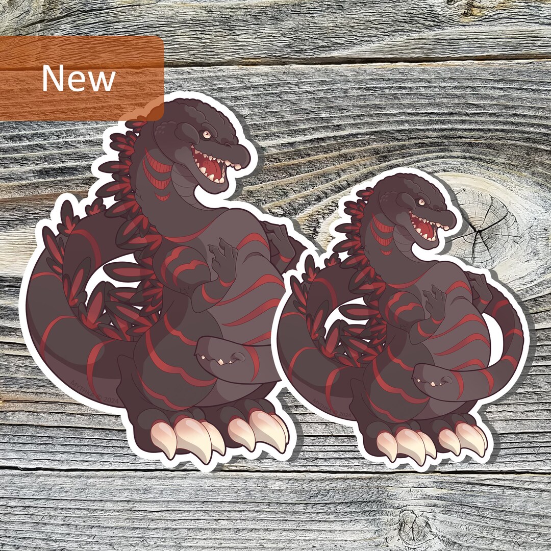 Kawaii Shin Godzilla 5 and 4 Inch Vinyl Stickers Chibi Kaiju Laptop ...