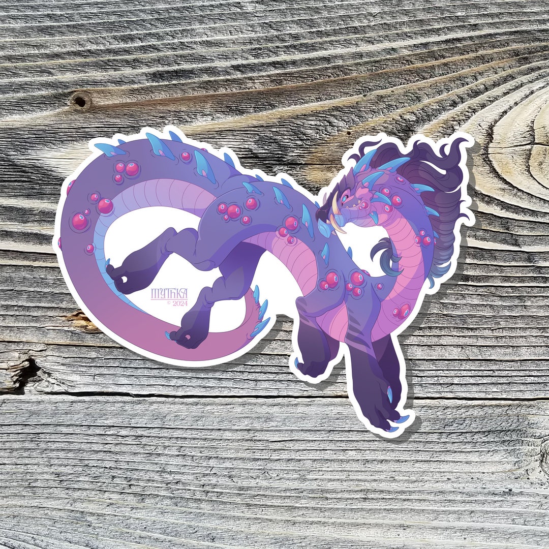 Purple Dragon - Eldritch Monster Serpent Laptop Decal and Mini Monster ...