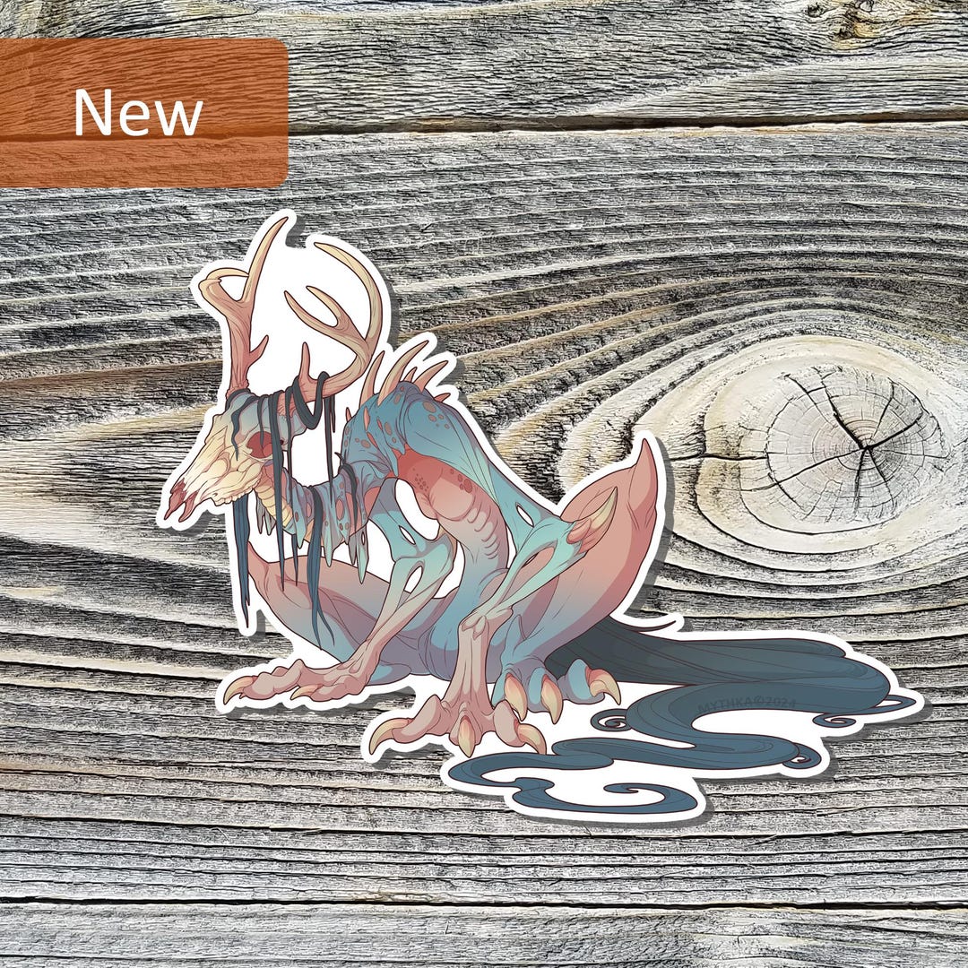 Skinwalker Monster Sticker & Mini Monster Print - Etsy