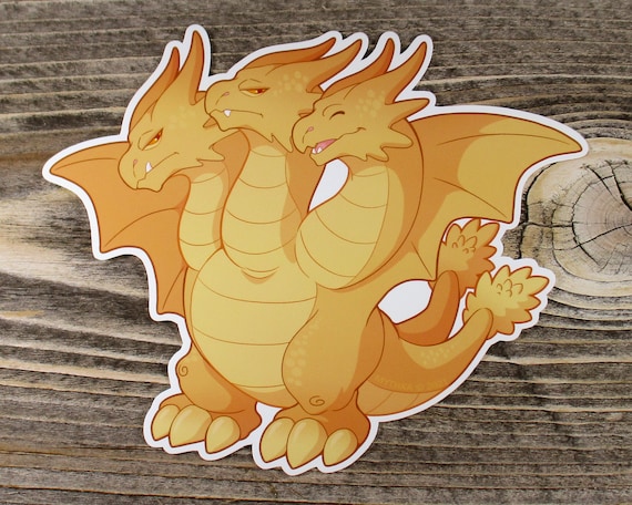 Chibi King Ghidorah Vinyl Matte Sticker Stickers, Labels & Tags ...