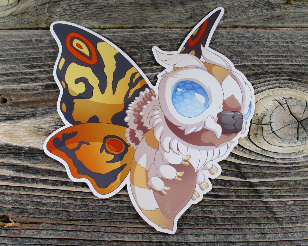 Classic Mothra Chibi Vinyl Monster Sticker Kawaii Kaiju - Etsy