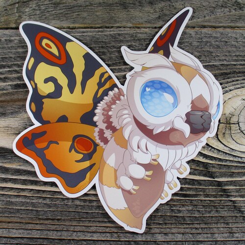 Classic Mothra Chibi Vinyl Monster Sticker Kawaii Kaiju - Etsy