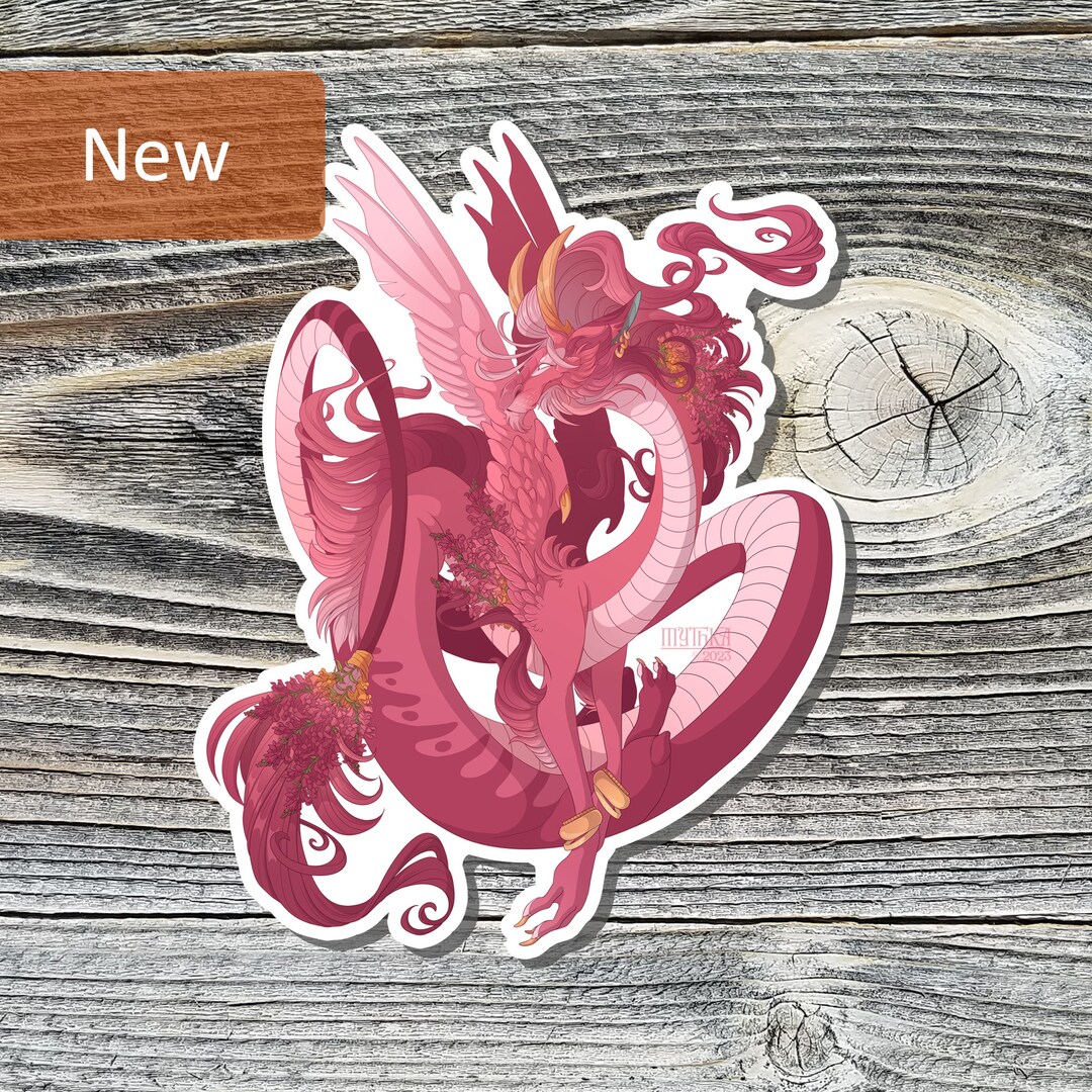 Snapdragon Botanical Dragon Vinyl Sticker Monster Laptop Decal and Mini ...