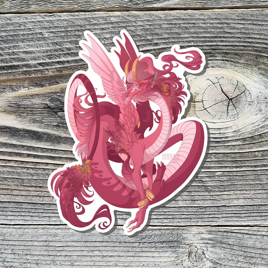 Snapdragon Botanical Dragon Vinyl Sticker - Monster Laptop Decal and ...