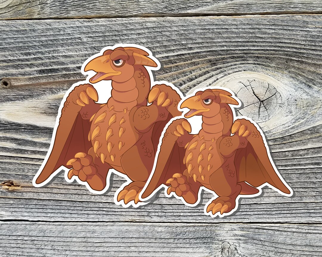 Kawaii Rodan 5 and 4 Inch Vinyl Stickers ~ Chibi Kaiju Laptop Decal and ...