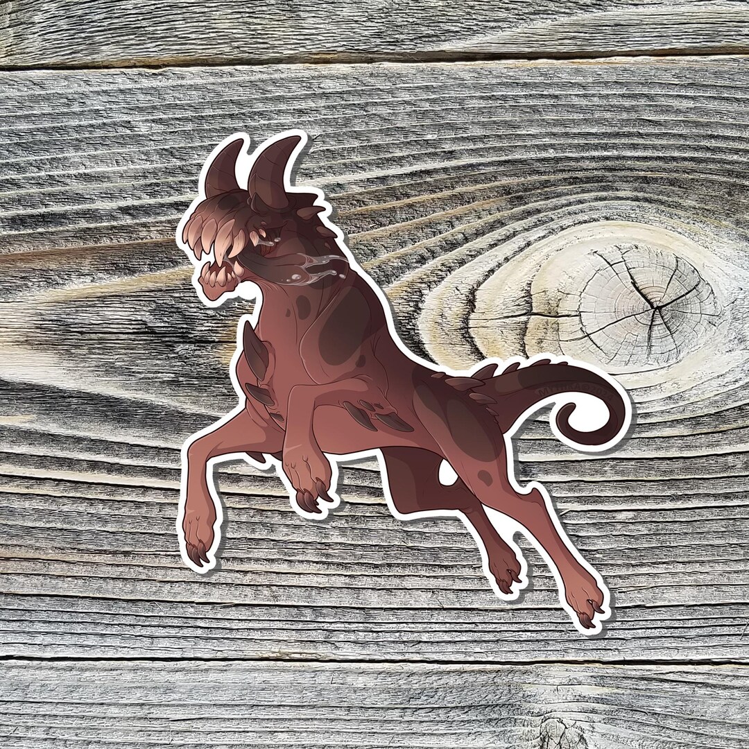 Hellhound Good Boy Dogo Monster Sticker & Mini Monster Print - Etsy