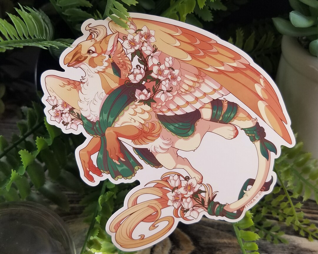 Lovely Griffin 5 Inch Sticker & Mini Monster Print Fantasy Laptop Decal ...