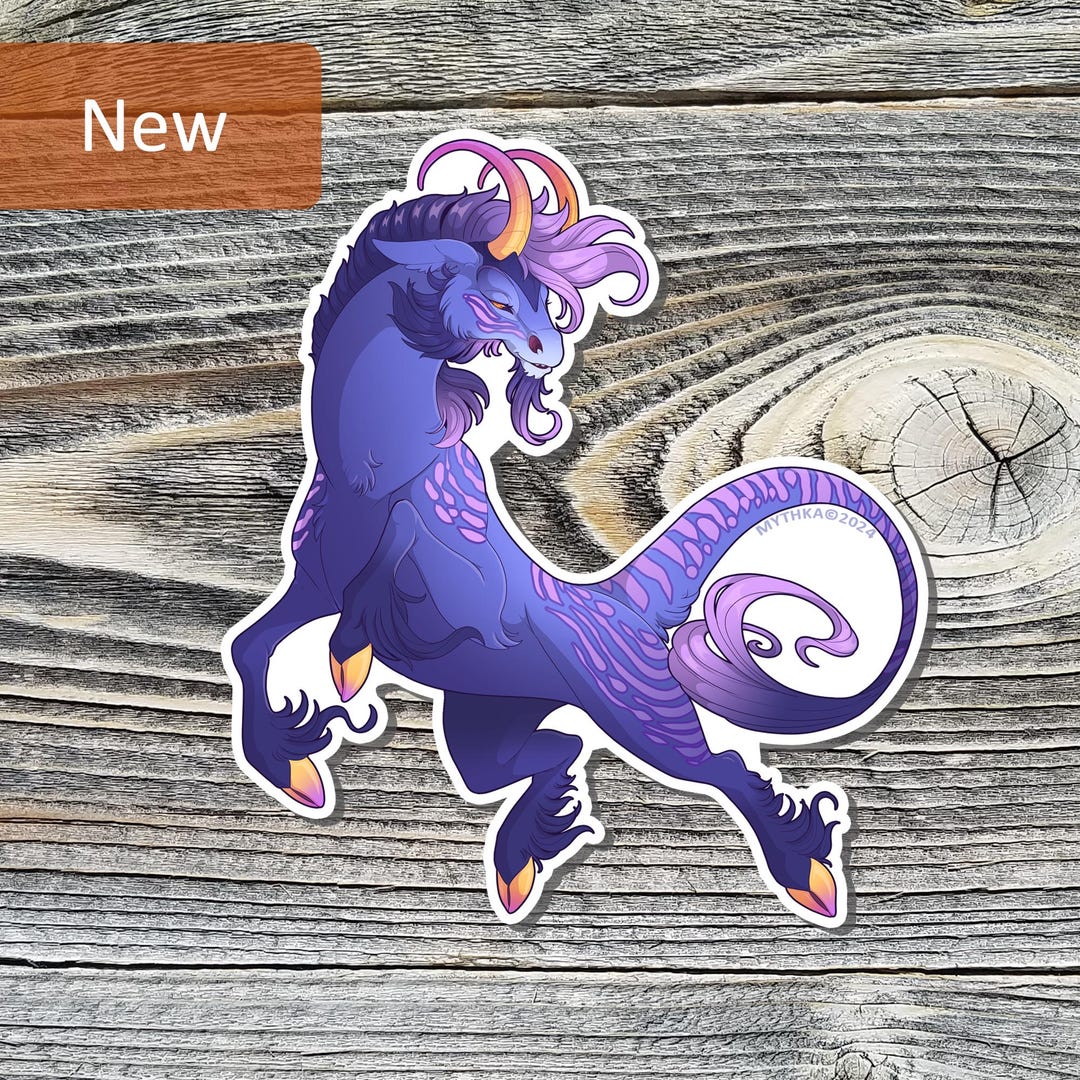 Bicorn Dark Monster Sticker & Mini Monster Print - Etsy