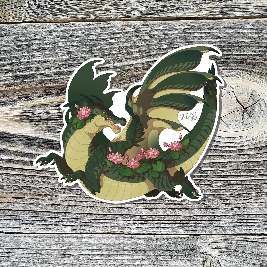 Gator Dragon Sticker Decal and Mini Monster Print - Etsy