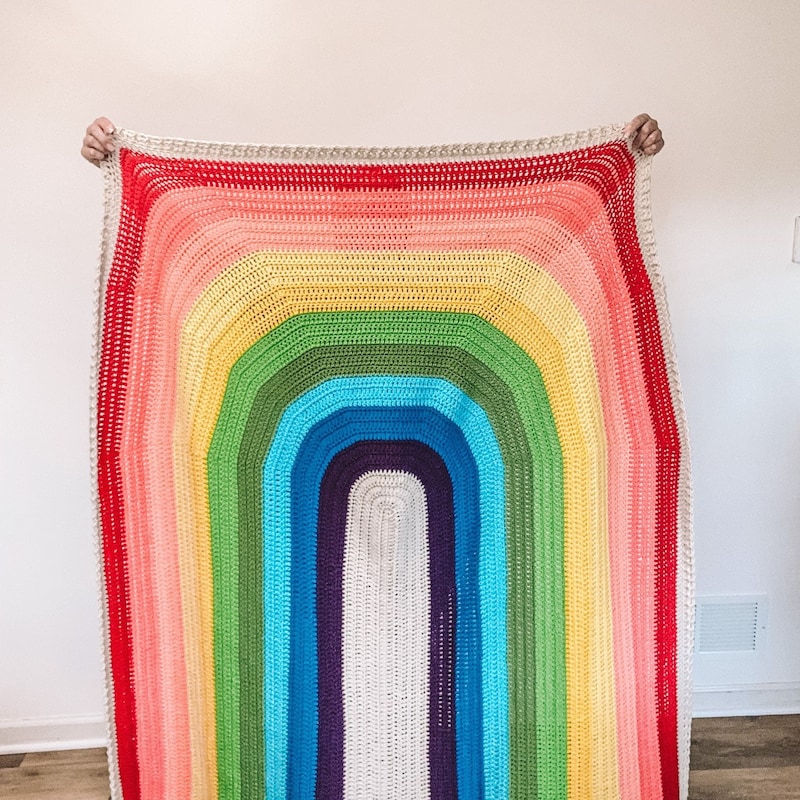 Rainbow Blanket - Etsy