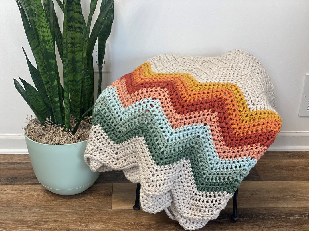 Phoenix Boho Chevron Blanket Crochet Pattern - Etsy