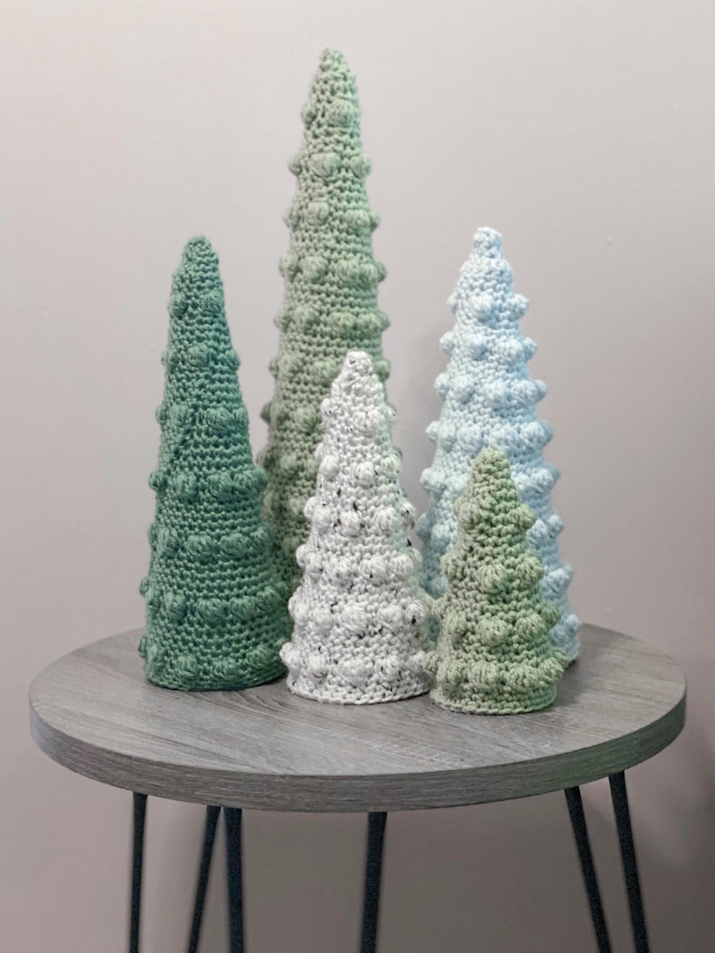 Crochet Pattern Christmas/holiday Bobble Trees 4 Sizes - Etsy