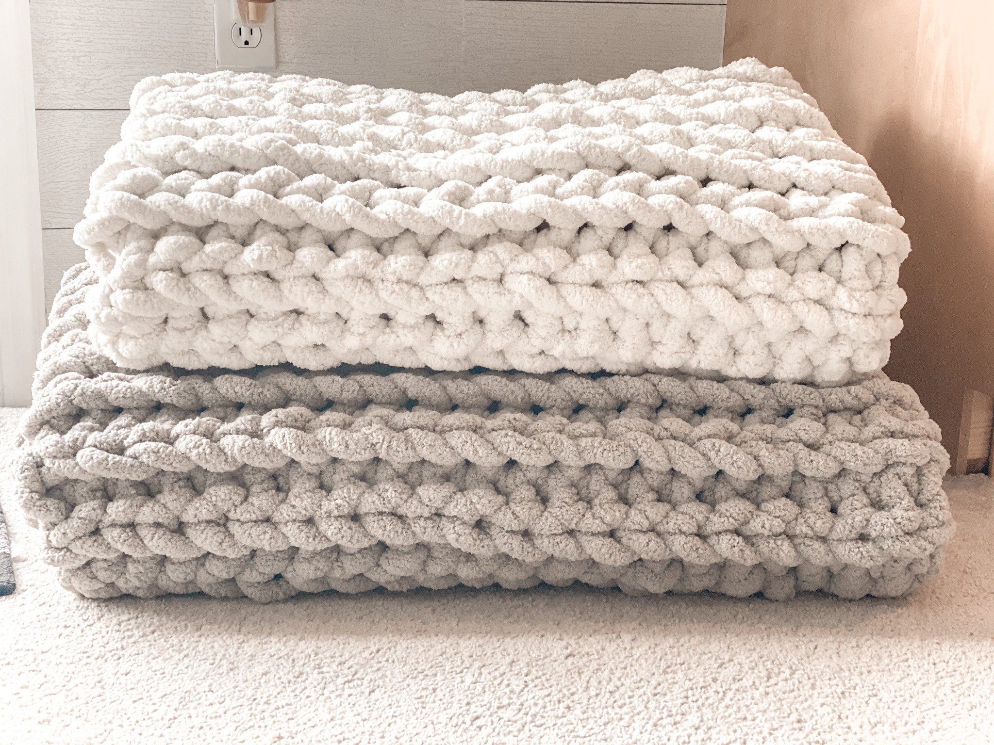 Winter - CROCHET PATTERN - Jumbo Yarn Knit Stitch Blanket - 3 Sizes! - Etsy
