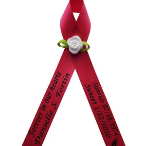Personalized Memorial Ribbons With Pins for Funeral or - Etsy