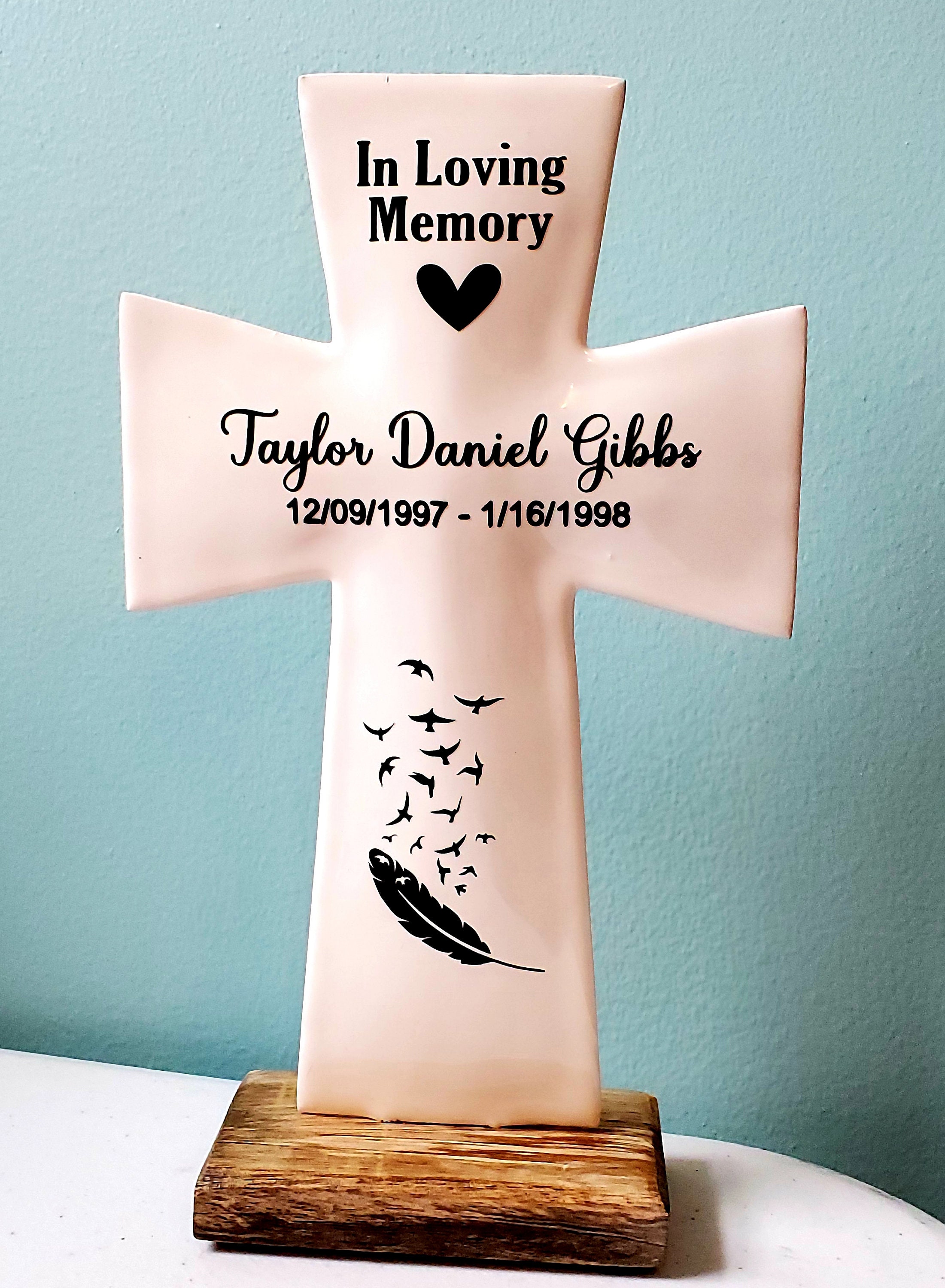 Personalized Memorial Gift Cross for Funeral or Celebration of | Etsy