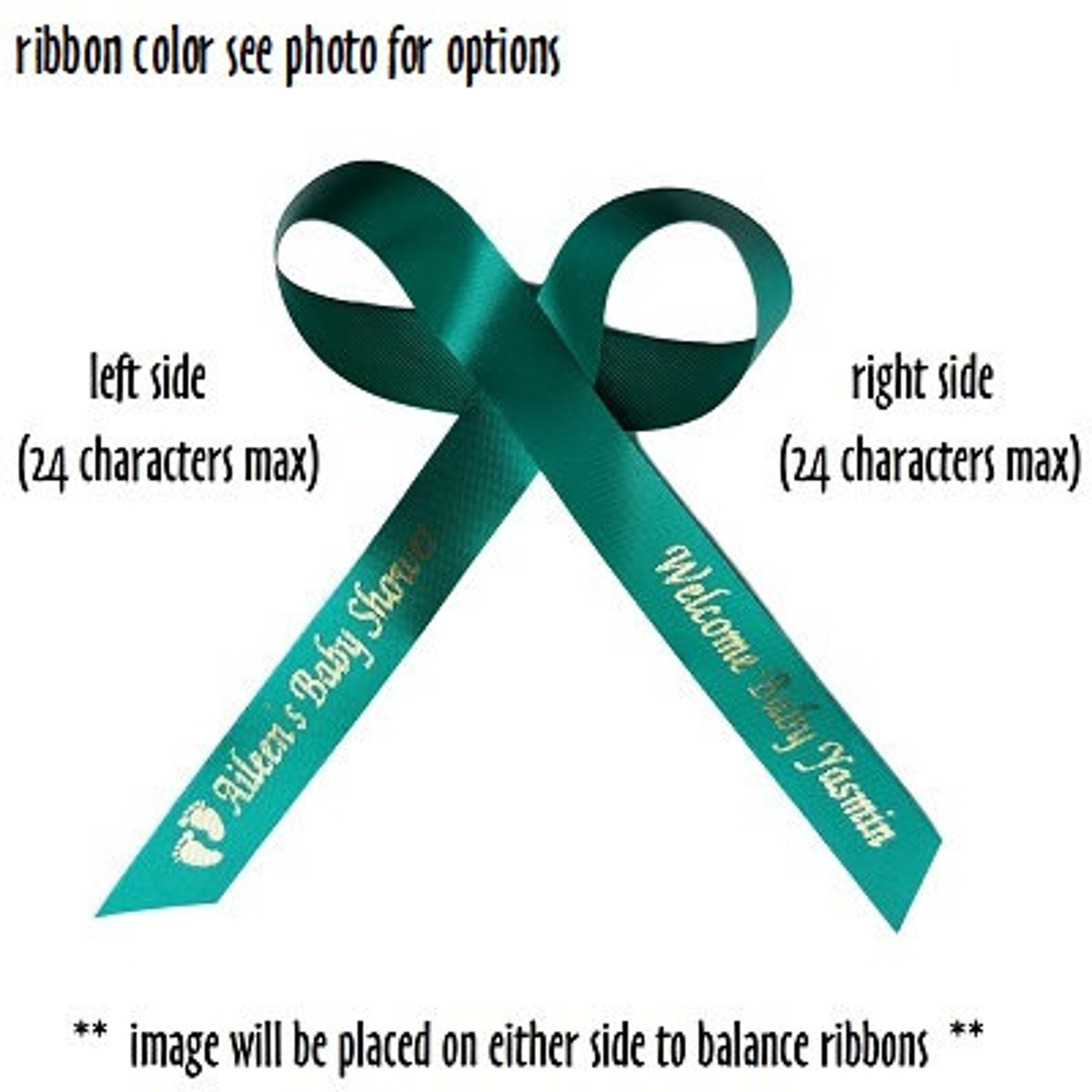 Personalized Ribbon Bows Wedding Bridal Shower Baby Shower Celebration ...