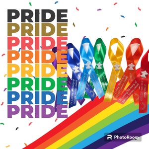 LGBTQ Personalized Memorial Ribbon Pins for Funeral or Celebration of ...