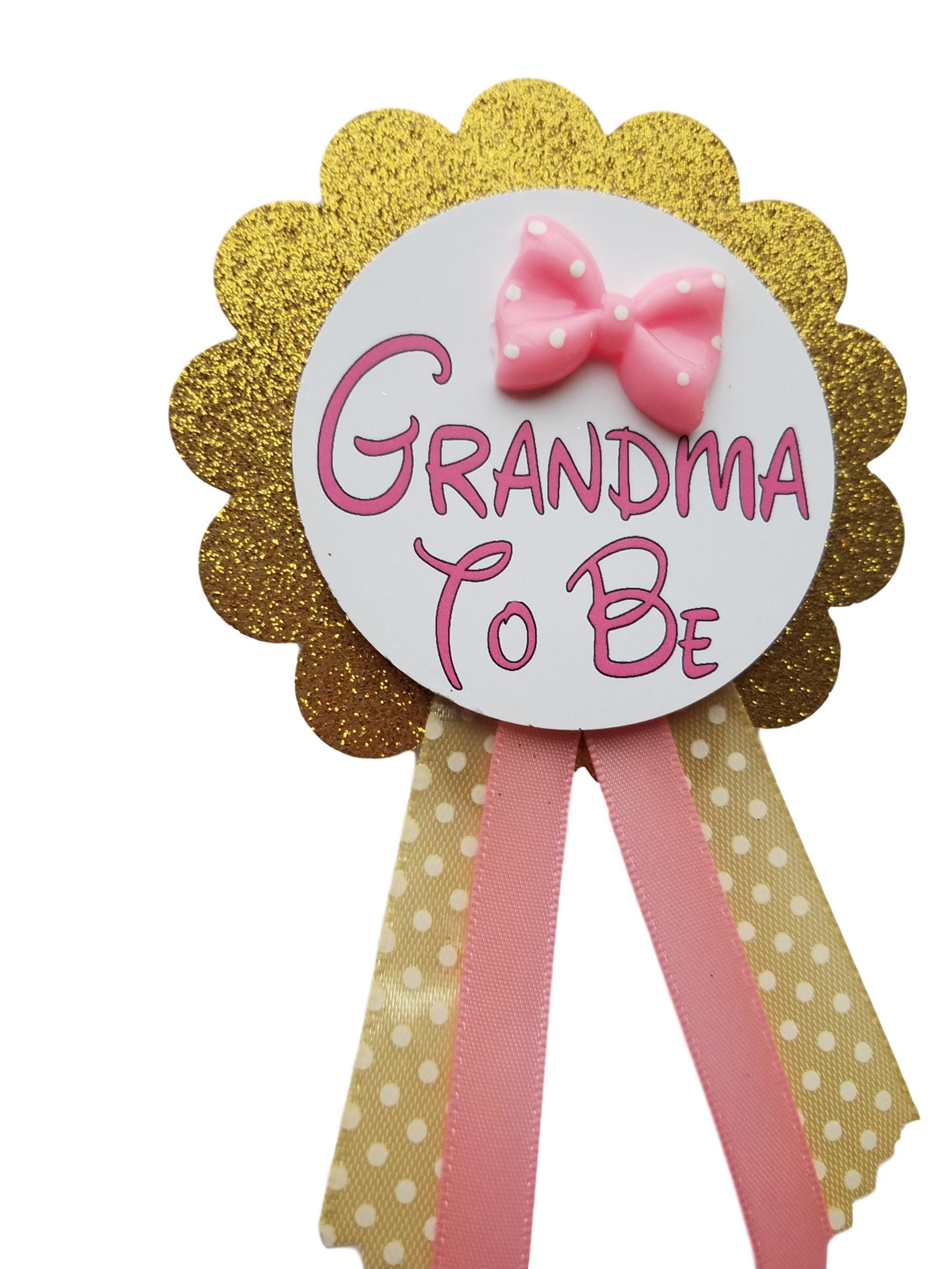 Personalized Girl Baby Shower Pin Pink & Gold Mouse Daddy to - Etsy