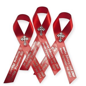 Personalized Memorial Ribbon Pins for Funeral or Celebration - Etsy