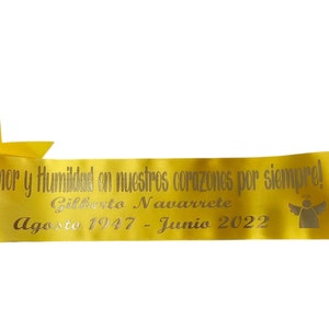 Personalized Memorial Funeral Sash Ribbon or Celebration of Life in ...