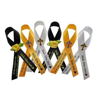 Personalized Memorial Ribbons With Pins for Funeral or Celebration of ...