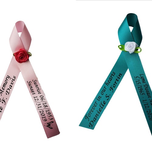 Personalized Memorial Ribbon Pins for Funeral or Celebration - Etsy