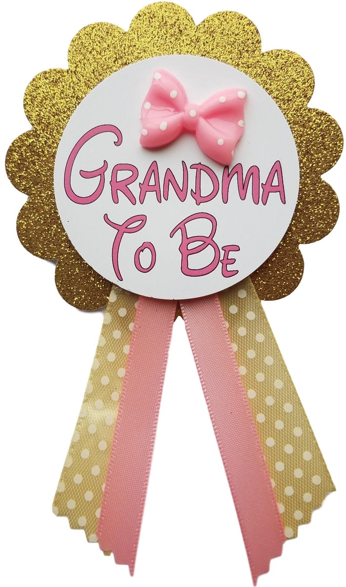 Personalized Baby Shower Pin – Pink & Gold Glitter, Mouse Theme - Etsy