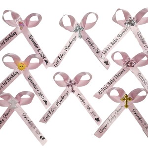 Pink Personalized Ribbons Baby Shower, Bridal Shower Wedding or ...