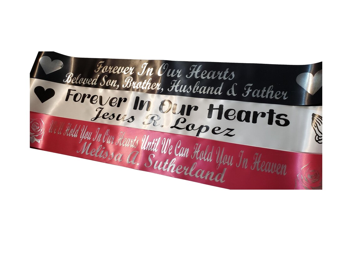 Personalized Memorial Funeral Sash Ribbon or Celebration of - Etsy