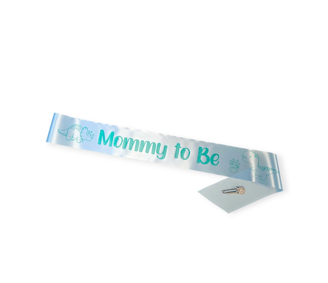 Dinosaur Mommy to Be Gender Reveal - Baby Shower Sash Sprinkle With Pin ...