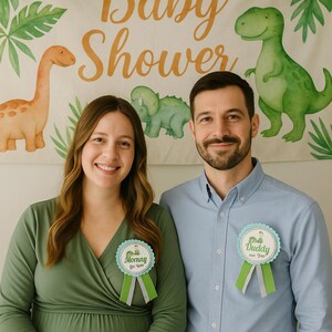 Dinosaur Mommy to Be Gender Reveal - Baby Shower Sash Sprinkle With Pin ...