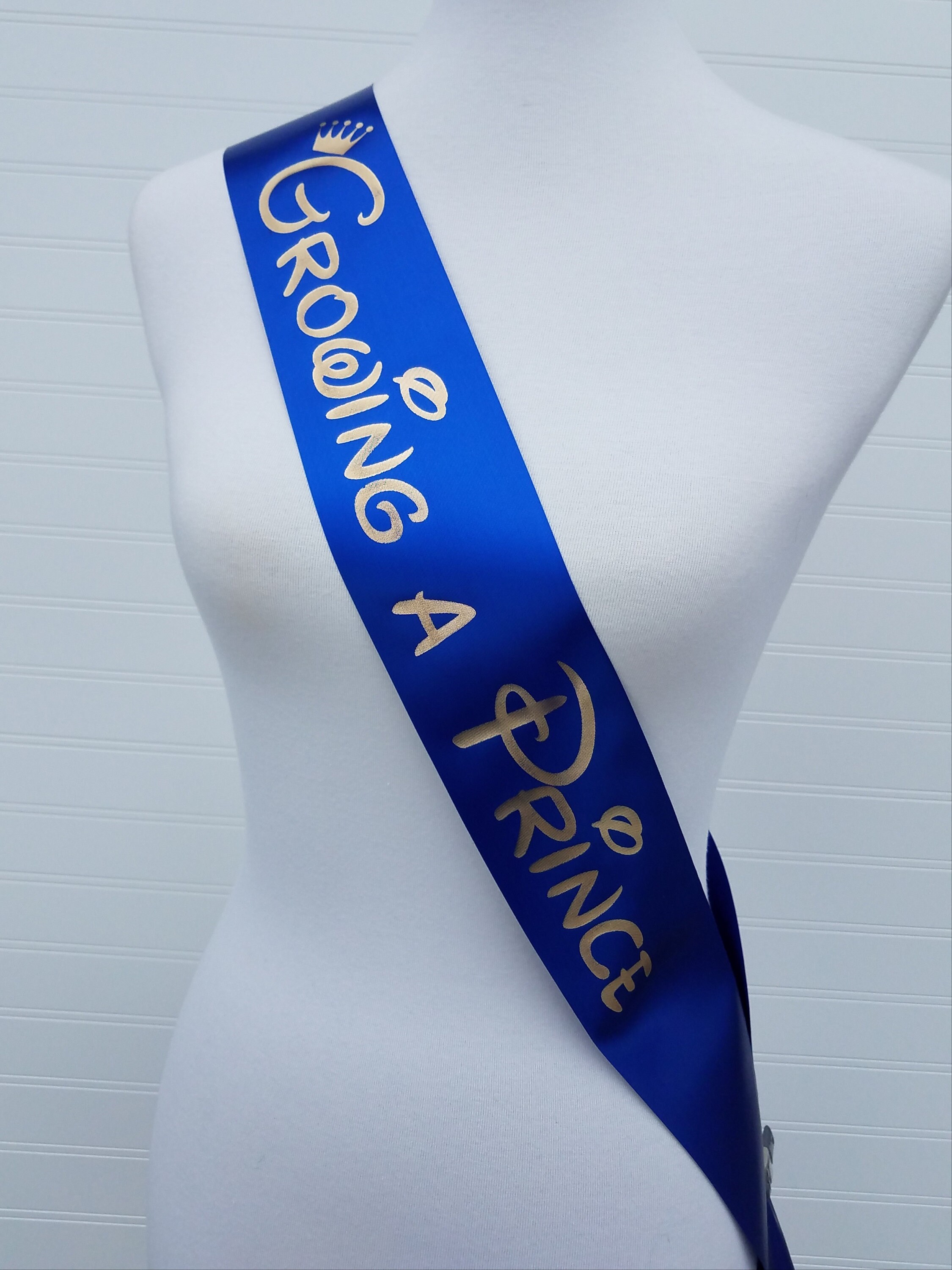 Growing a Prince Sash Baby Shower Sash Mom to Be Disney | Etsy
