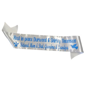 Personalized Memorial Funeral Sash Ribbon or Celebration of Life in ...