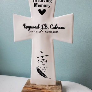 Personalized Memorial Gift Cross for Funeral or Celebration of Life 2 ...