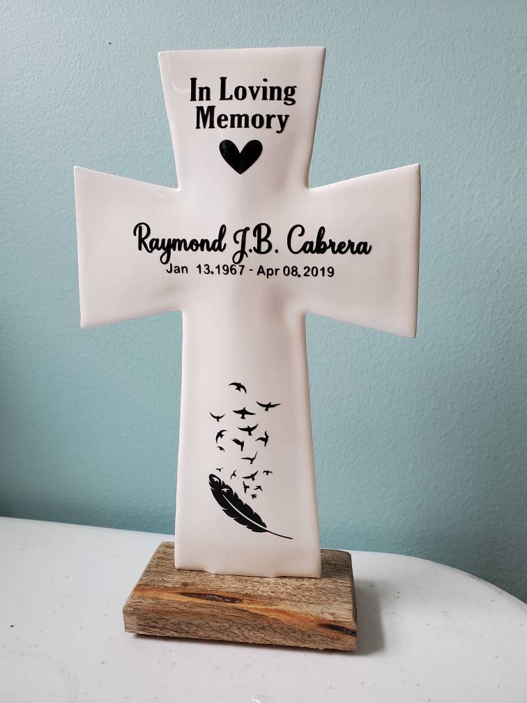 Personalized Memorial Gift Cross for Funeral or Celebration of | Etsy