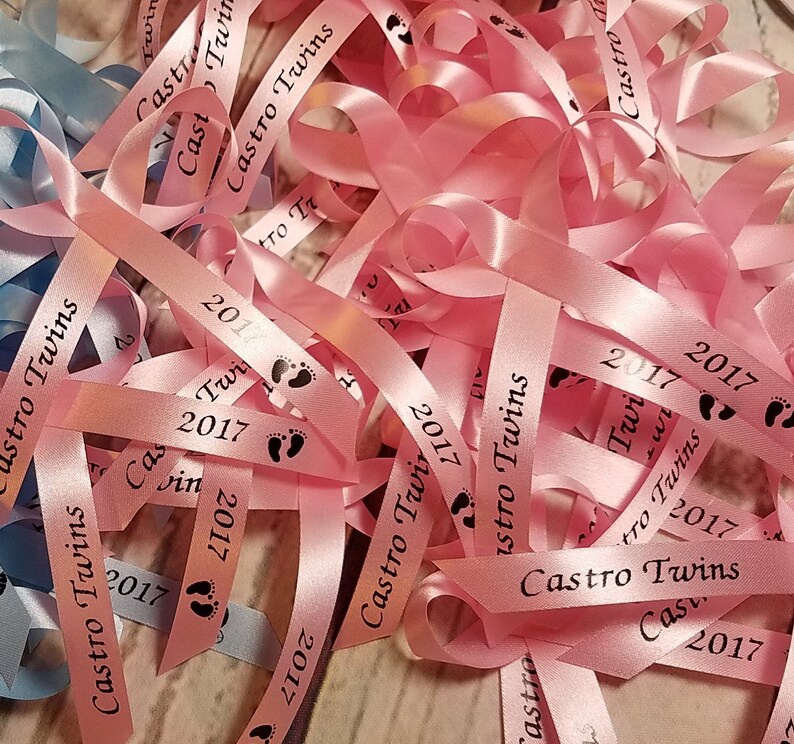 Pink Personalized Ribbons Baby Shower Bridal Shower Wedding | Etsy