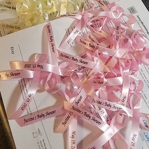 Pink Personalized Ribbons Baby Shower Bridal Shower Wedding | Etsy