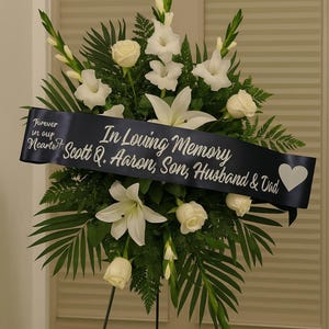 Personalized Memorial Funeral Sash Ribbon or Celebration of Life in ...