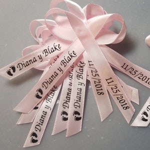 Pink Personalized Ribbons Baby Shower, Bridal Shower Wedding or ...
