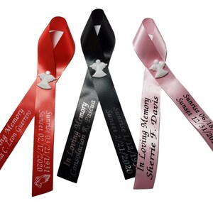 Personalized Memorial Ribbon Pins for Funeral or Celebration - Etsy