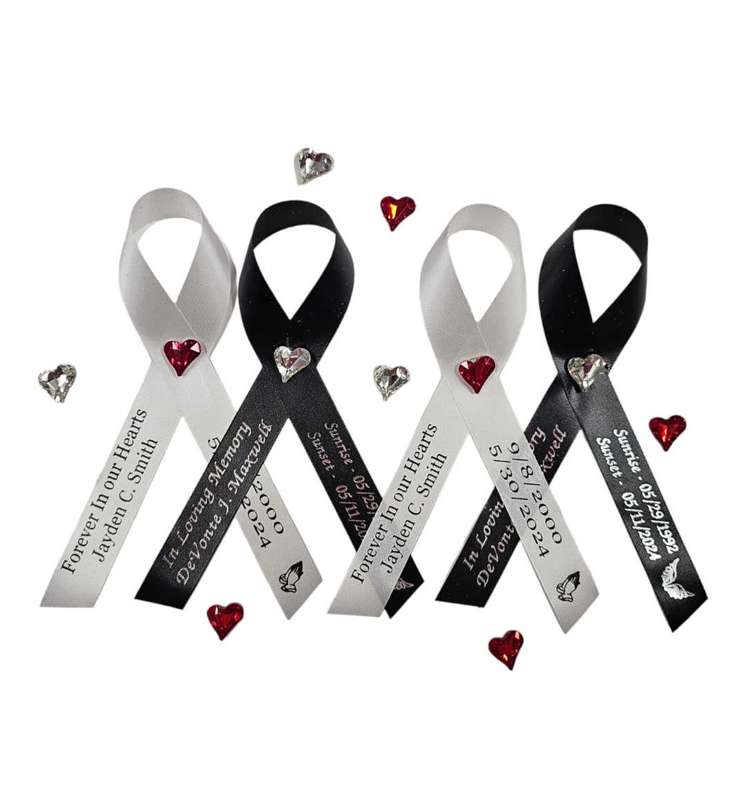 Personalized Funeral Ribbon Pins for Memorial or Celebration of Life ...
