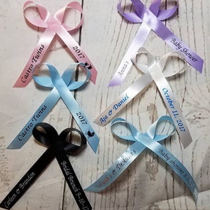 Baby Shower Ribbons Personalized Baptism Assembled & Custom - Etsy