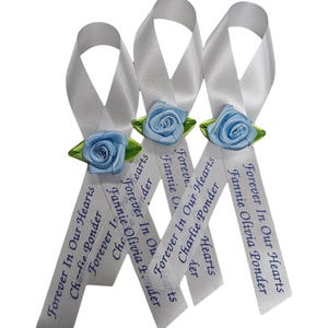 Personalized Memorial Ribbons With Pins for Funeral or Celebration of ...