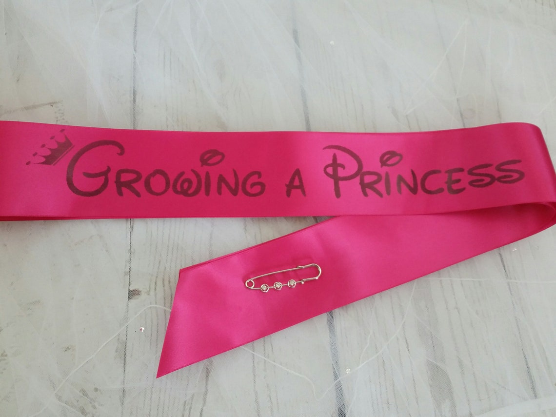 Baby Shower Sash Growing a Princess Pink & Gold Sash for Mom - Etsy