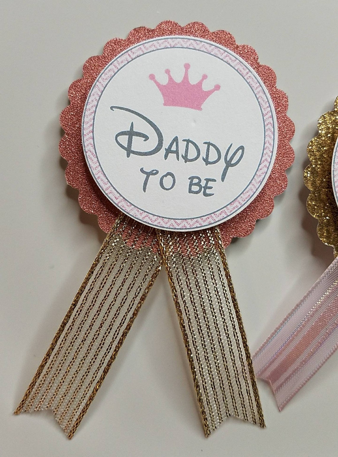 Personalized Princess Baby Shower Pin Pink Gold Pin for Dad - Etsy