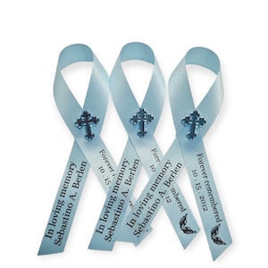 Personalized Memorial Funeral Ribbon Pins for Celebration of Life ...