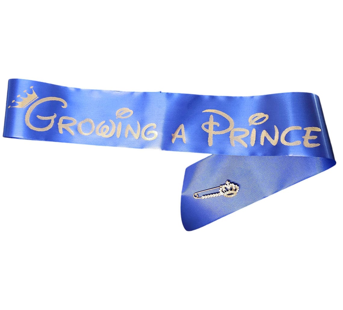 Growing a Prince Sash – Disney Inspired Baby Shower - Etsy